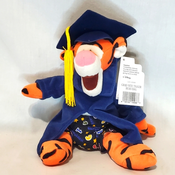 Disney | Toys | Vintage Disney Tigger Graduation Night Bean Bag Plush 8 ...